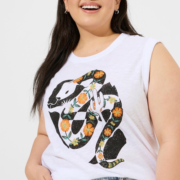 torrid | Tops | Torrid Top 2x Tank Muscle Tee Tshirt White Embroidered ...